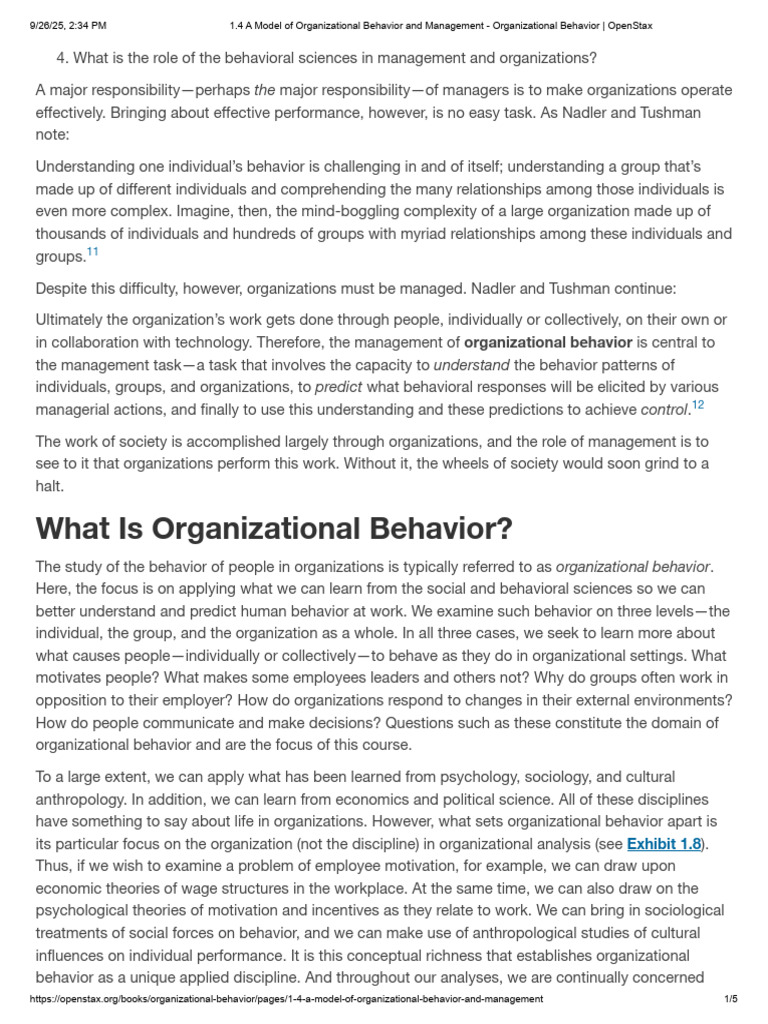 Understanding Organizational Behavior | PDF | Organizational Behavior ...