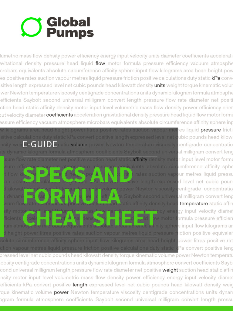 Pumping Formula and NPSH Guide | PDF | Pressure | Fluid Mechanics