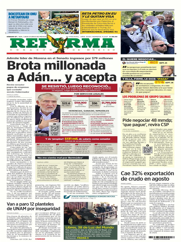 Reforma - 27 09 2025 | PDF