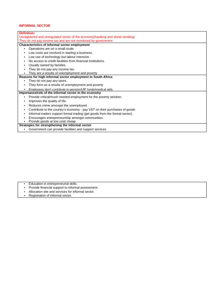 Understanding the Informal Sector in SA | PDF