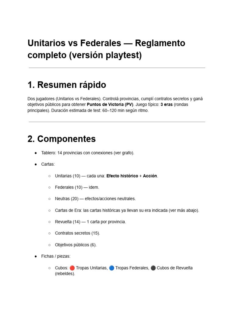 Reglamento Unitarios vs Federales | PDF | América del Sur | Argentina