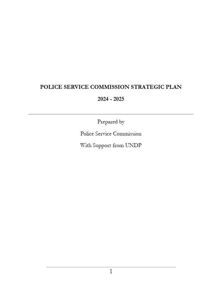Police Service Commission Strategic Plan 2024-2025 | PDF | Strategic ...