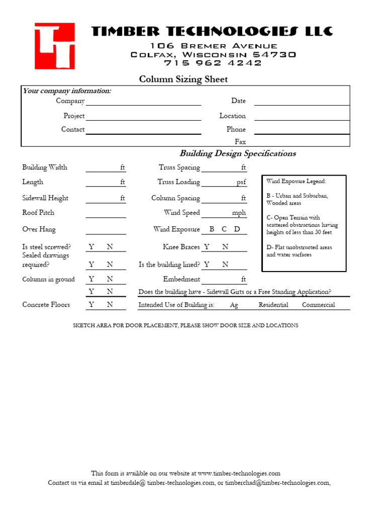Column Sizing Form | PDF