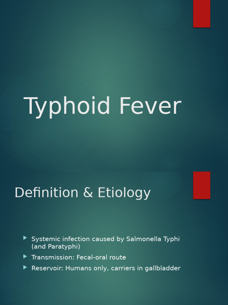 Typhoid Fever Presentation | PDF