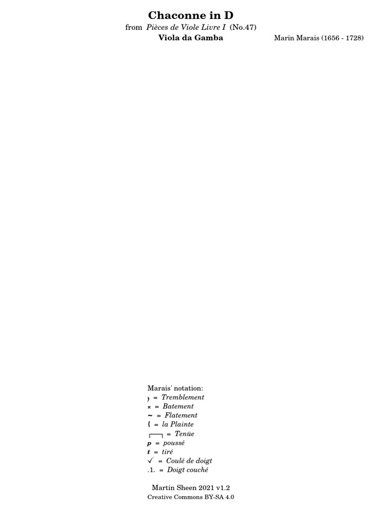 Marais Chaconne VdG | PDF