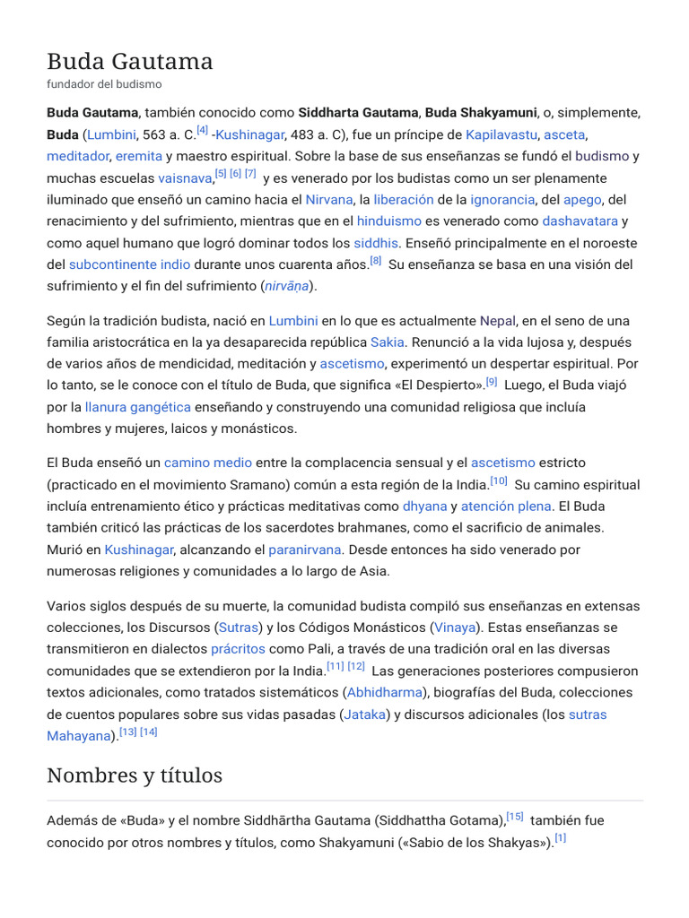 Buda Gautama - Wikipedia, La Enciclopedia Libre | PDF | Textos Budistas ...