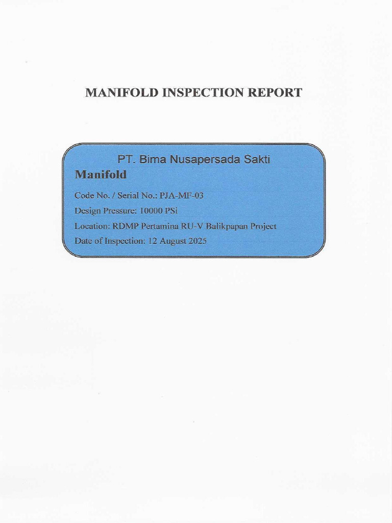 Fir Manifold 10000 Psi - Pja MF 03 - PT - Bns | PDF