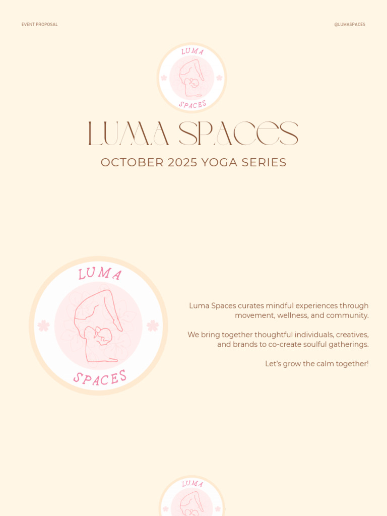 Luma Spaces - October - Yoga Series - In-Kind Sponsorship Proposal ...