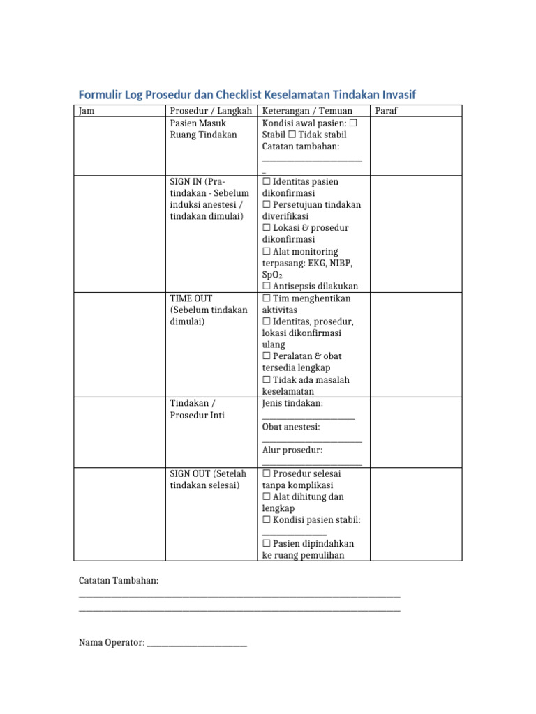 Prosedur dan Checklist TPM untuk TAVB | PDF