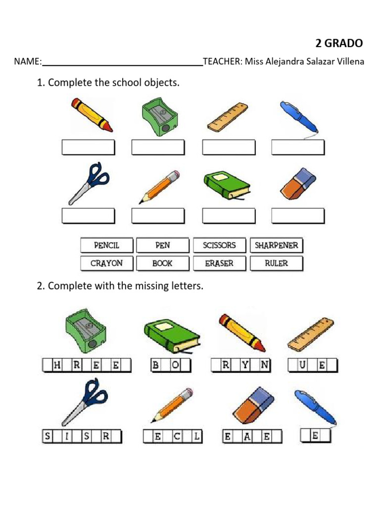 2 Grado School Objects | PDF