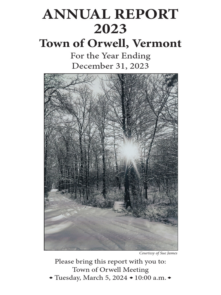 2023 Orwell Town Report Corrected | PDF