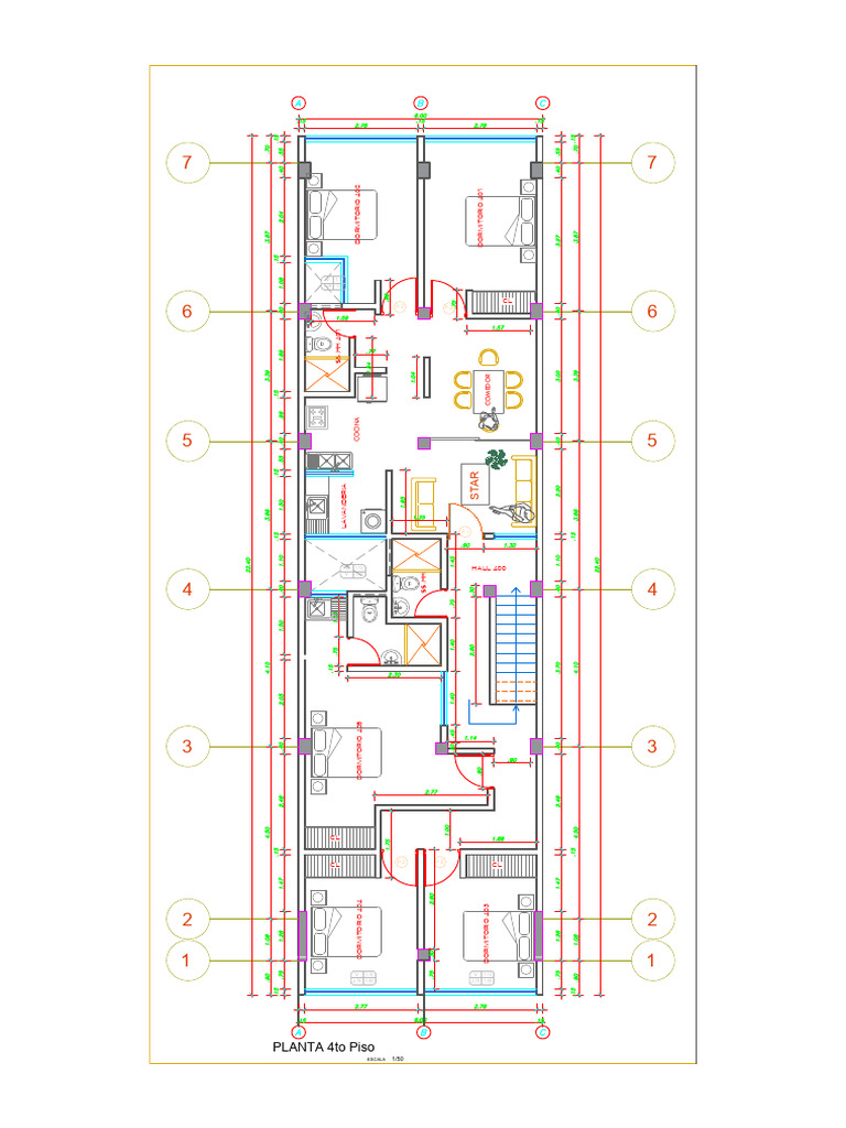 Plano de Planta 4to Piso Residencial | PDF