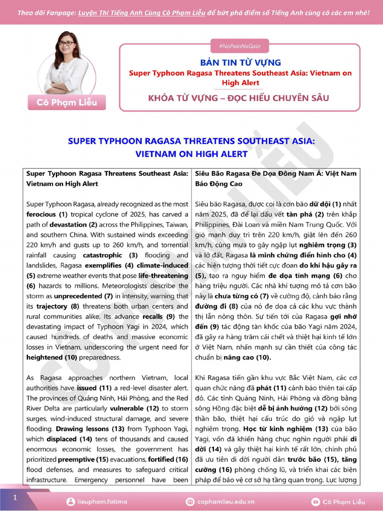 Bản Tin Super Typhoon Ragasa Threatens Southeast Asia Vietnam On High ...