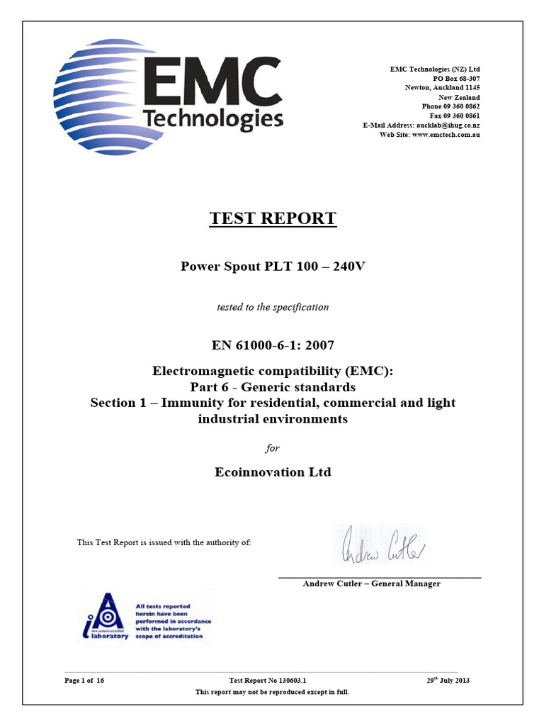 PS All Conformity EMC CE Test Report 1 July 13 | PDF | Electrostatic ...
