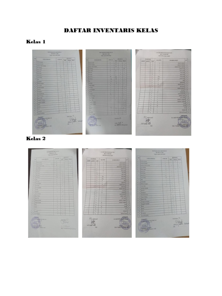 Sdnbululor - Daftar Inventaris Kelas | PDF