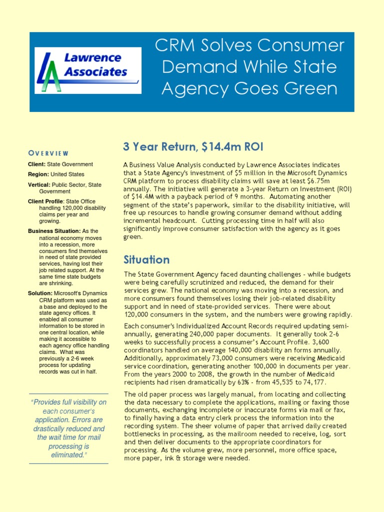 Case Study - Dynamics CRM - Public Sector | PDF | Customer Relationship ...