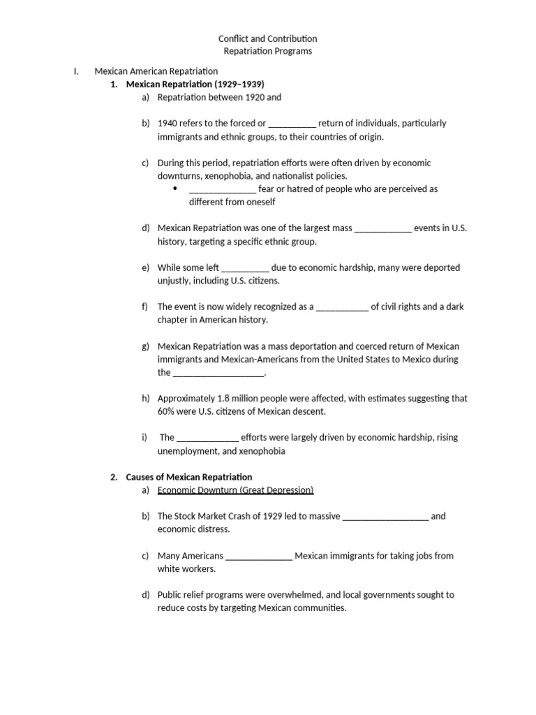 Conflict and Contribution Repatriation | PDF | Illegal Immigration To ...