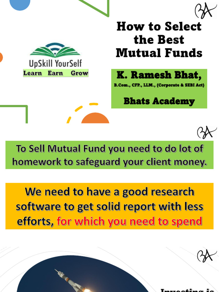 Selecting Best Mutual Funds How To Select MF | PDF | Beta (Finance ...