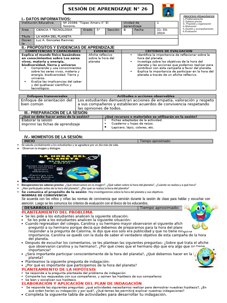 Sesion 26 - Ciencia y Tecnologia | PDF | Aprendizaje | Hipótesis