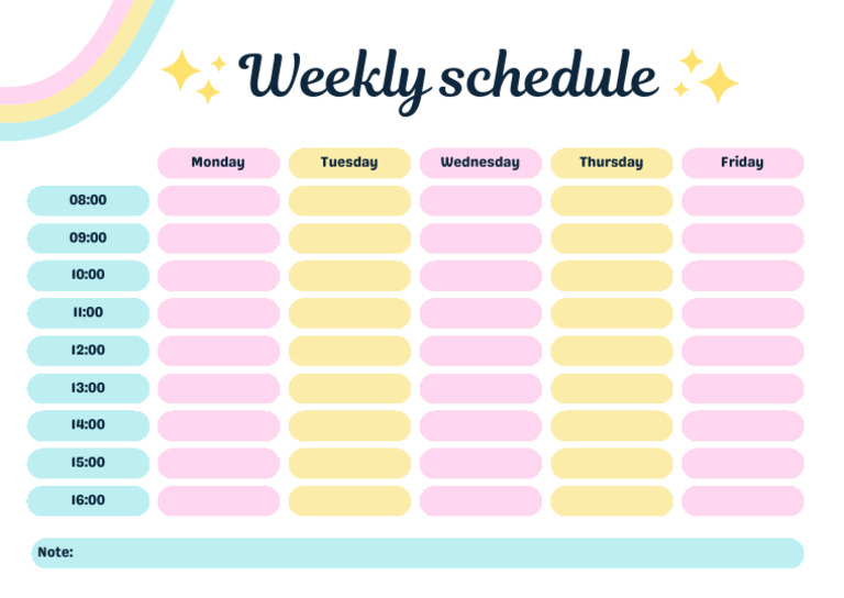 Colorful Cute Class Schedule | PDF