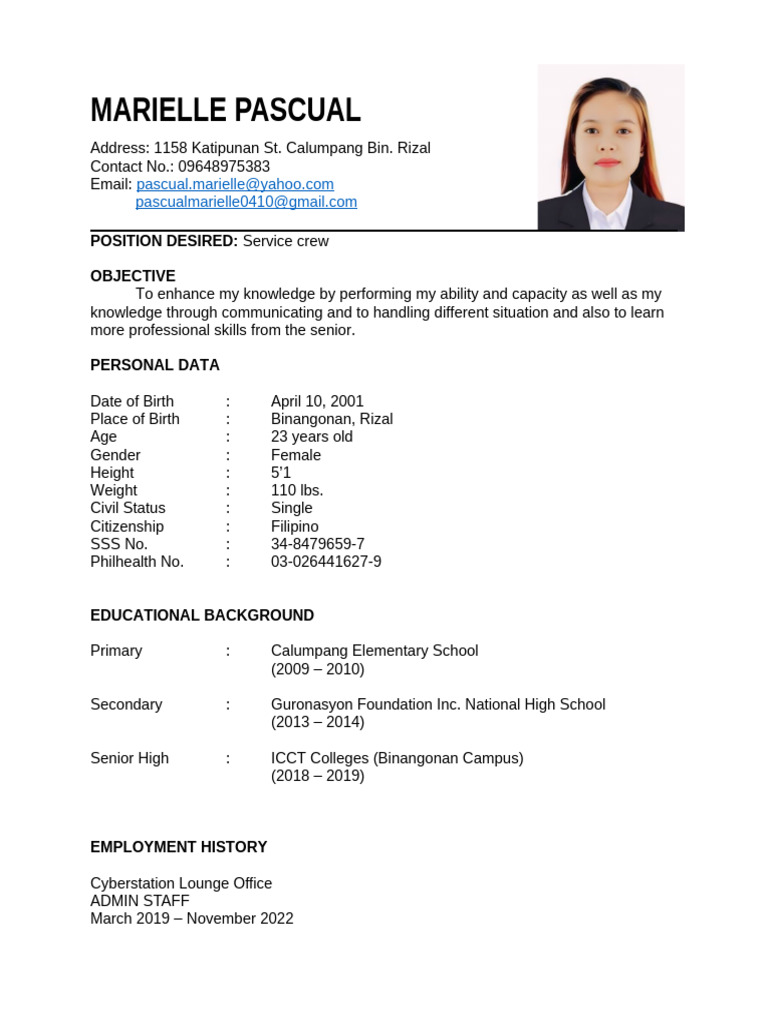 Marielle Pascual (Resume) - 3 | PDF