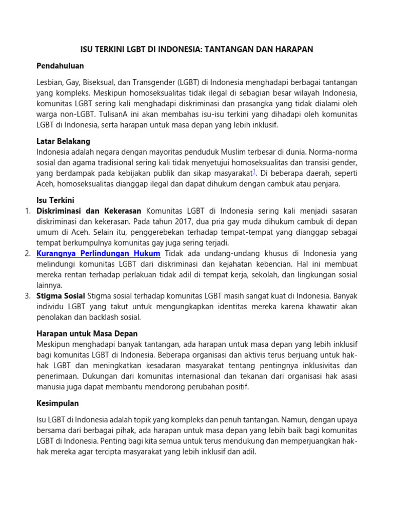 Isu Terkini LGBT Di Indonesia | PDF