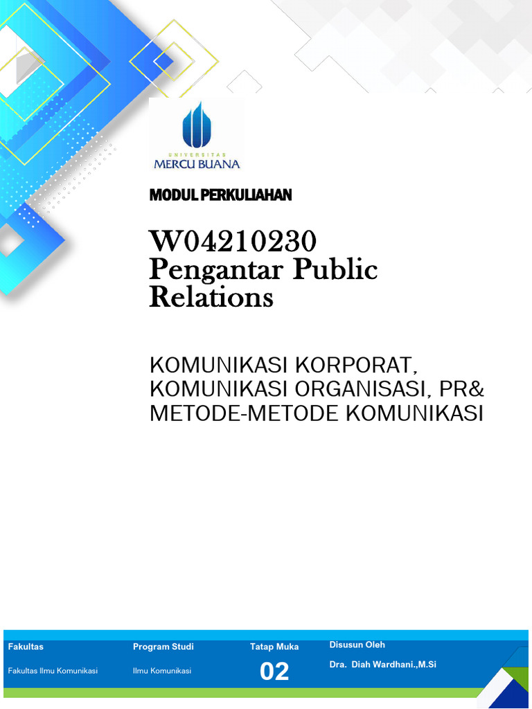 Modul Pengantar Public Relations (TM2) | PDF
