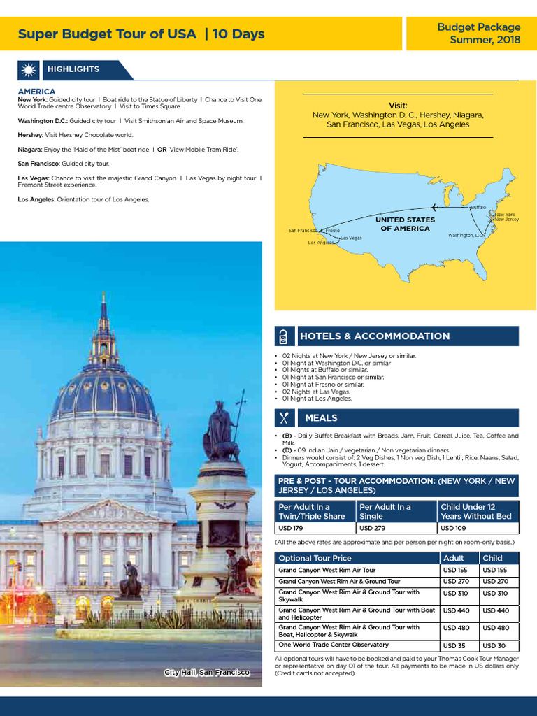 Super Budget Tour of USA (Low Res) | PDF | United States Dollar | New ...