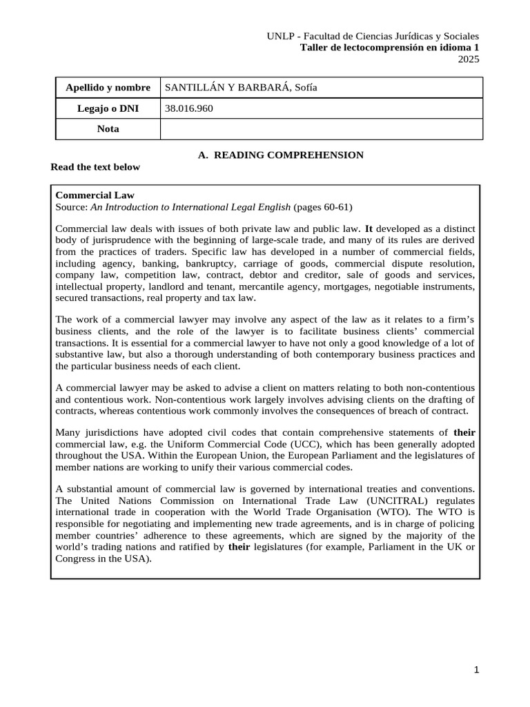 Overview of Commercial Law Principles | PDF | Verb | Uniform Commercial ...