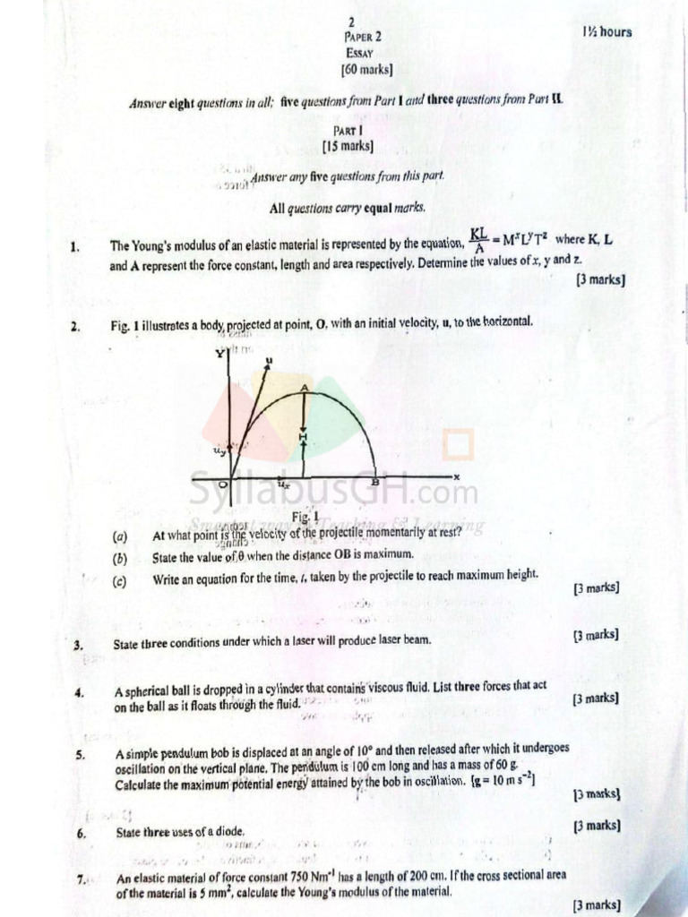 2025 Wassce Physics 2 | PDF