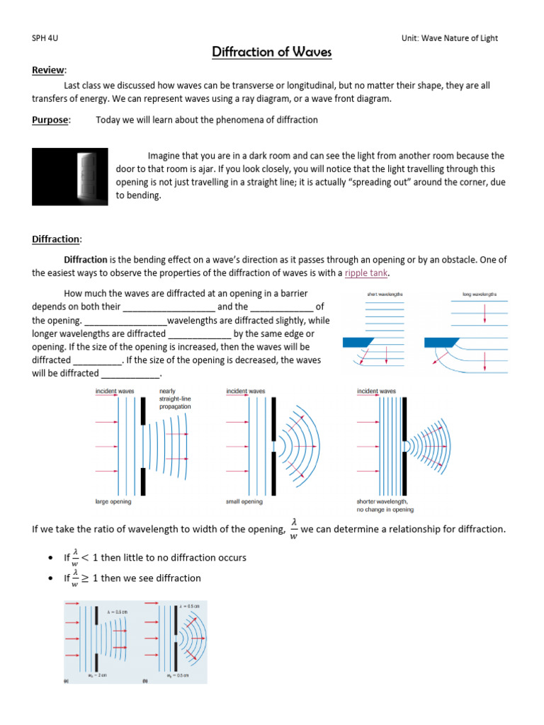 02 Note - Diffraction of Waves | PDF | Diffraction | Waves