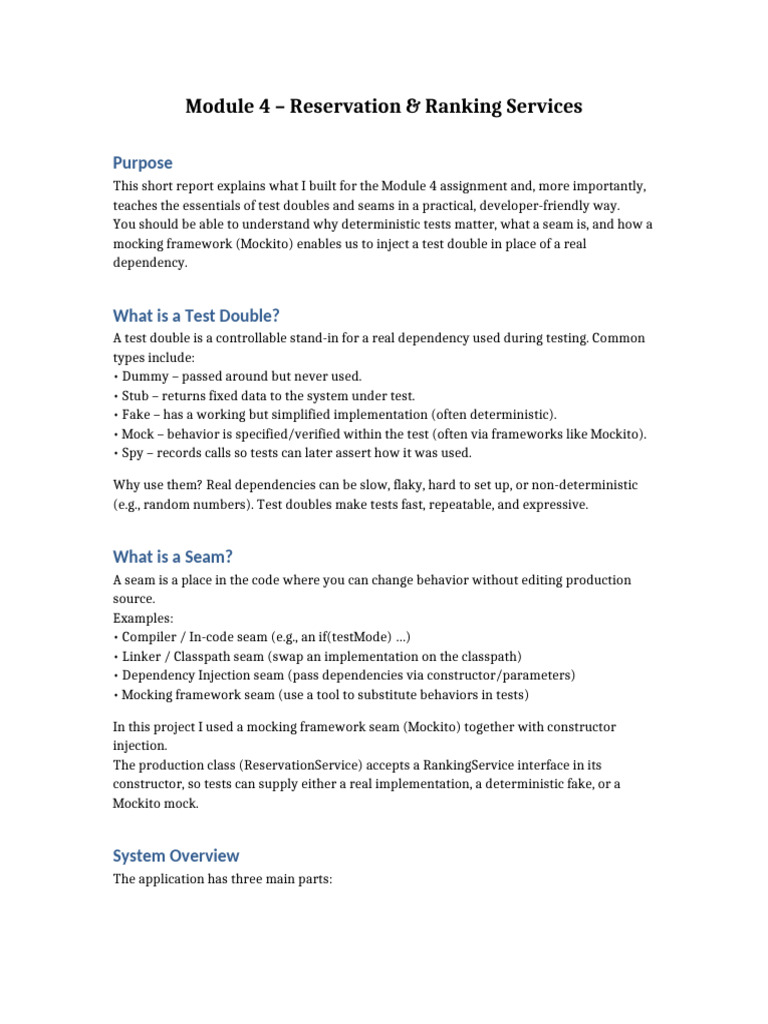 Module4 Reservation Ranking Seam Report | PDF | Computer Science ...