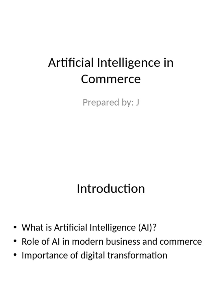 AI in Commerce Presentation | PDF