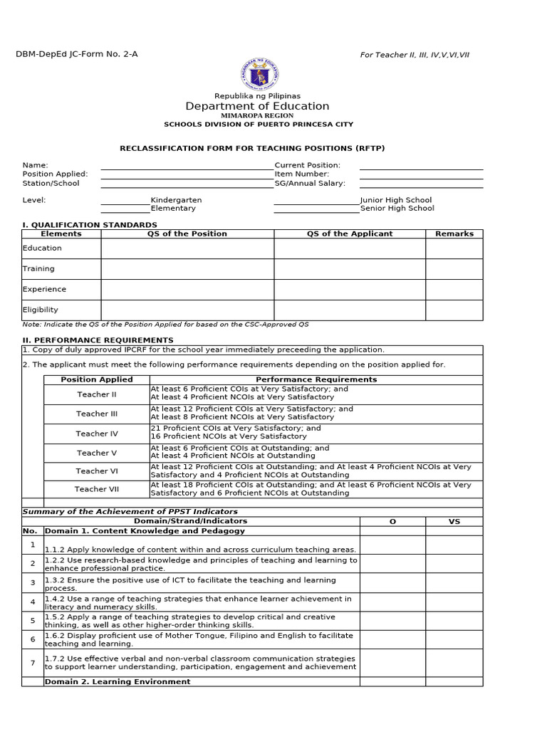 Reclassification Forms For Teachers | PDF | Educational Assessment ...