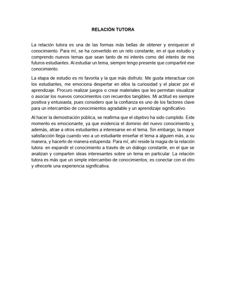 Relación Tutora. | PDF