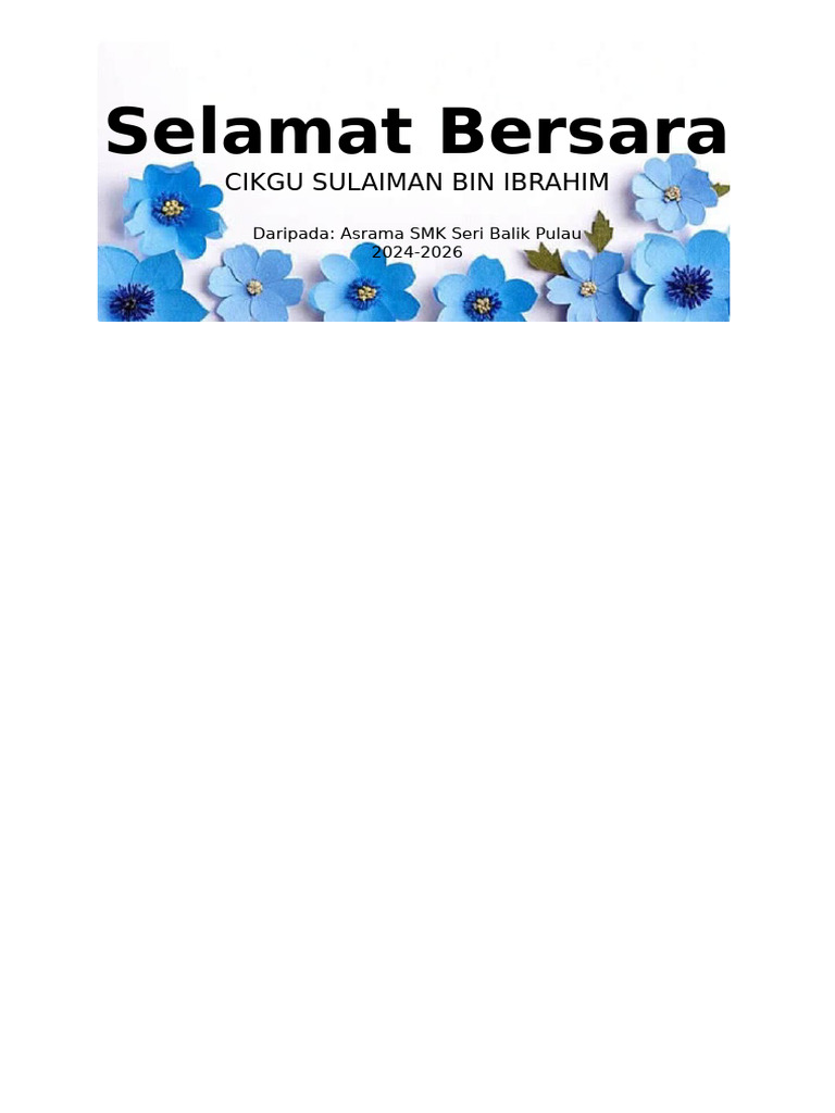Selamat Bersara | PDF