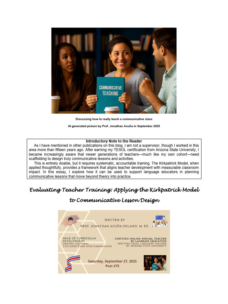 Evaluating Teacher Training - Applying The Kirkpatrick Model To ...