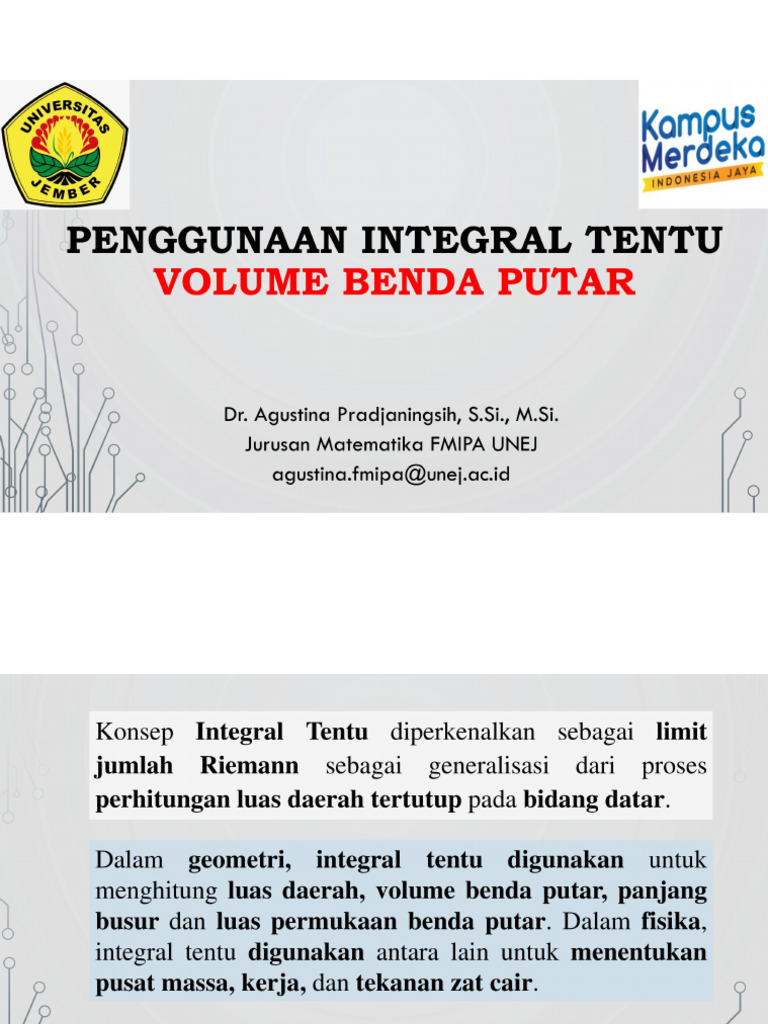 10a Penggunaan Integral Tentu - Volume Benda Putar | PDF
