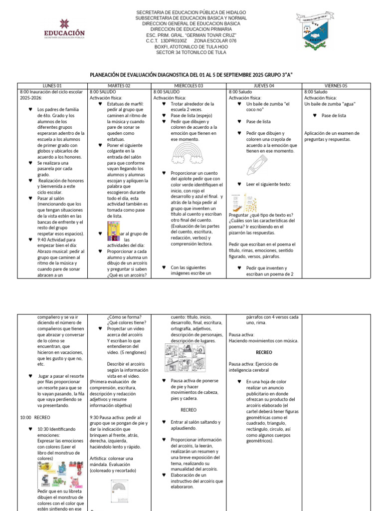 Primera Semana de Diagnostico | PDF