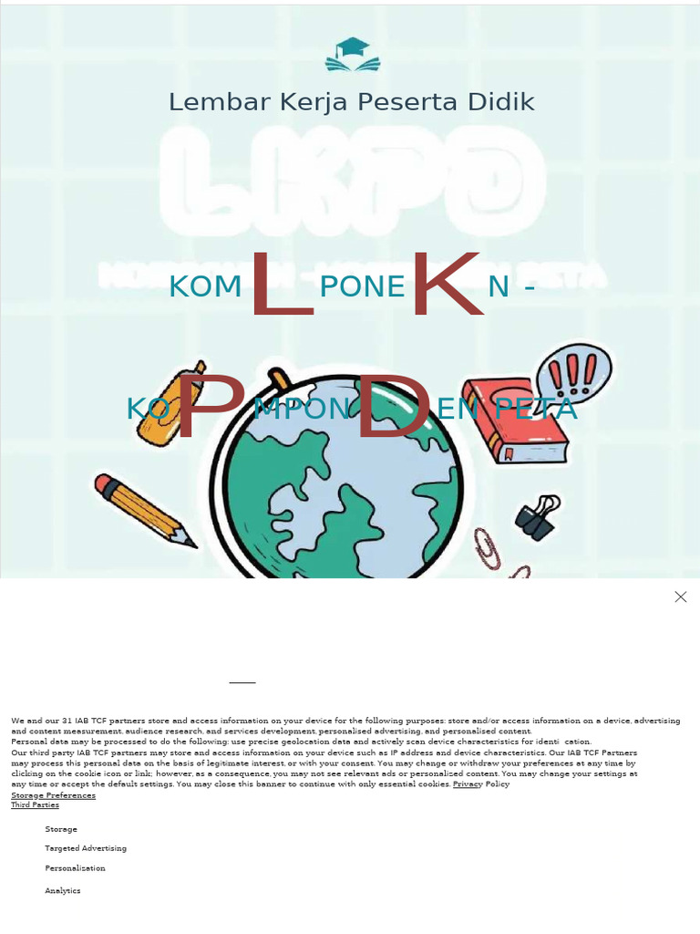 LKPD: Komponen Peta dalam Kurikulum | PDF | Http Cookie | Data