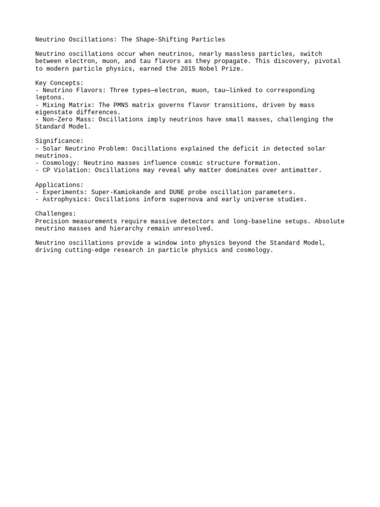 Neutrino Oscillations | PDF