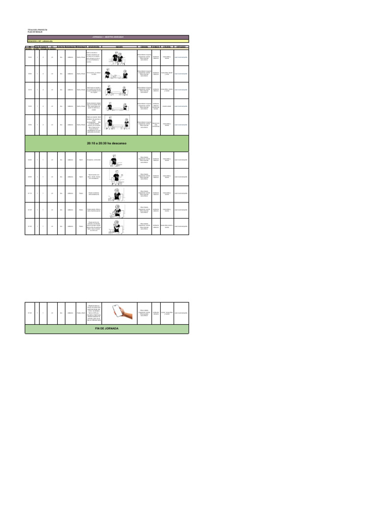 Plan de Rodaje: Cafetería 20/05/2025 | PDF