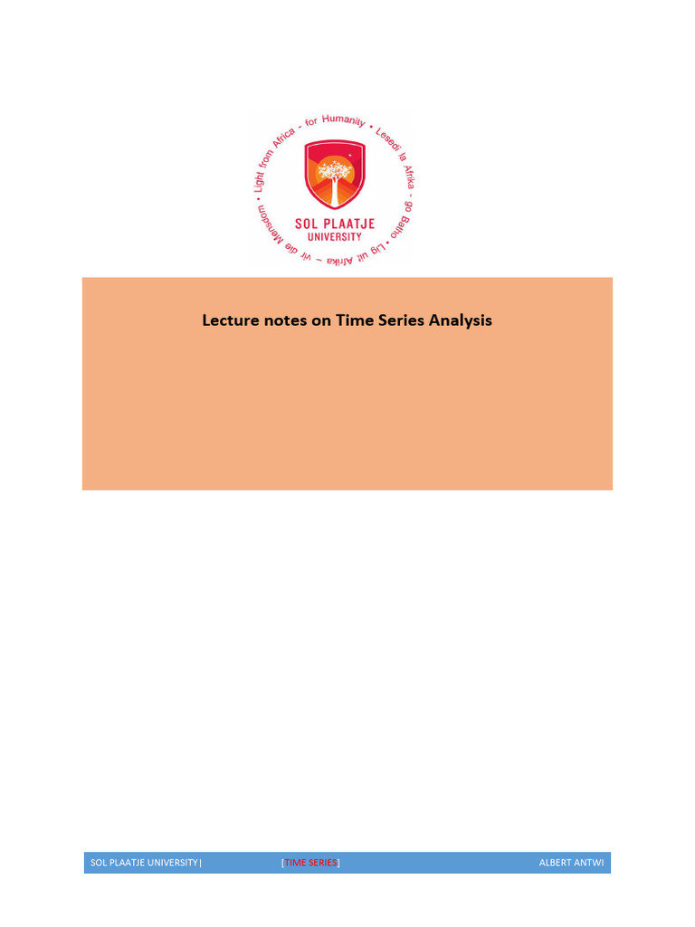Time Series Notes-MBST512 | PDF | Time Series | Moving Average