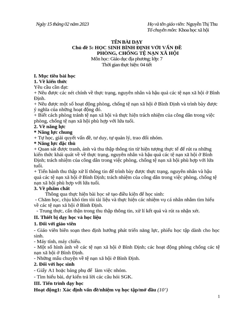 GDDP 7 - CĐ5 | PDF