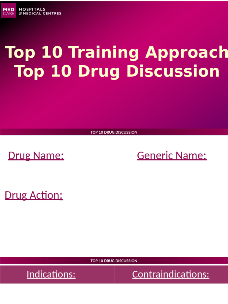 Top 10 Drug Discussion Template 2025 | PDF