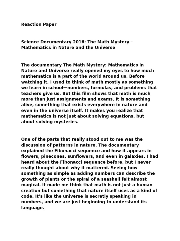The Math Mystery: Nature's Hidden Patterns | PDF | Mathematics | Universe
