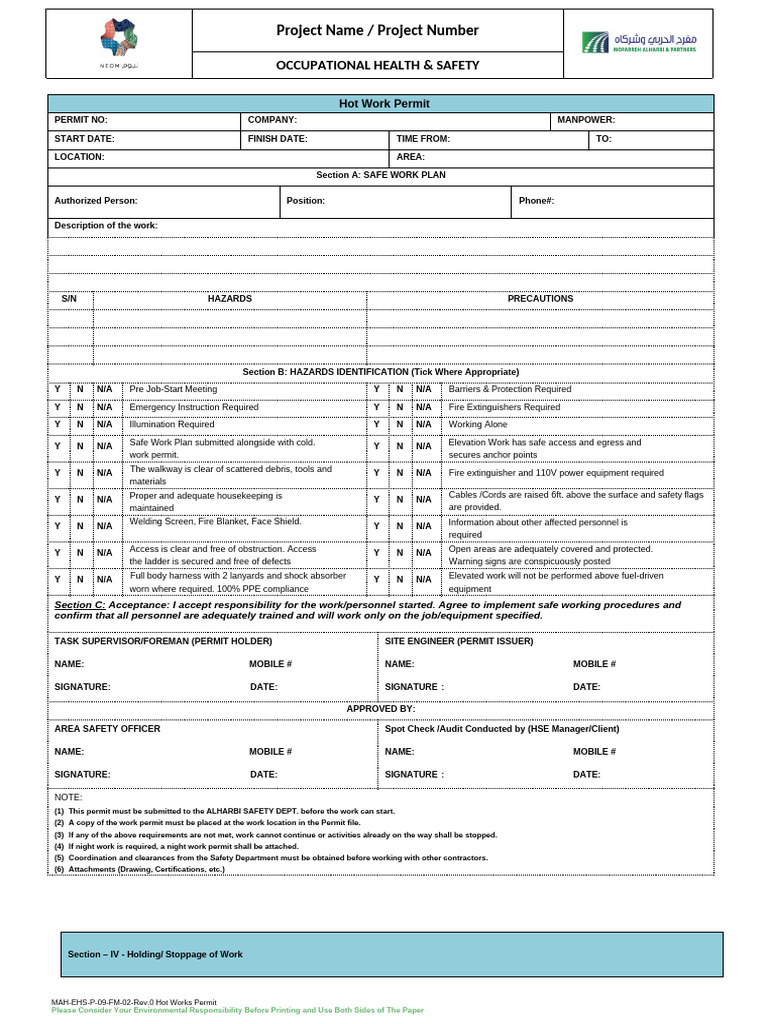 Tata Steel Hot Work Permit Guidelines | PDF | Safety | Occupational ...