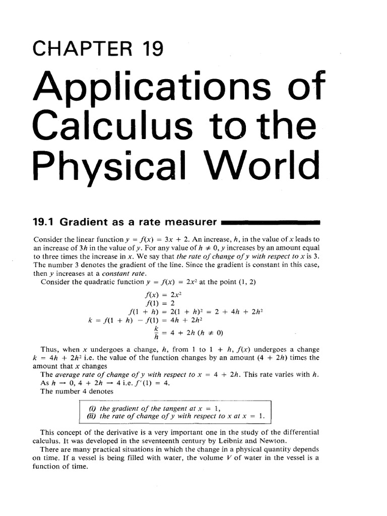 Application of Calculus To The Physical World | PDF