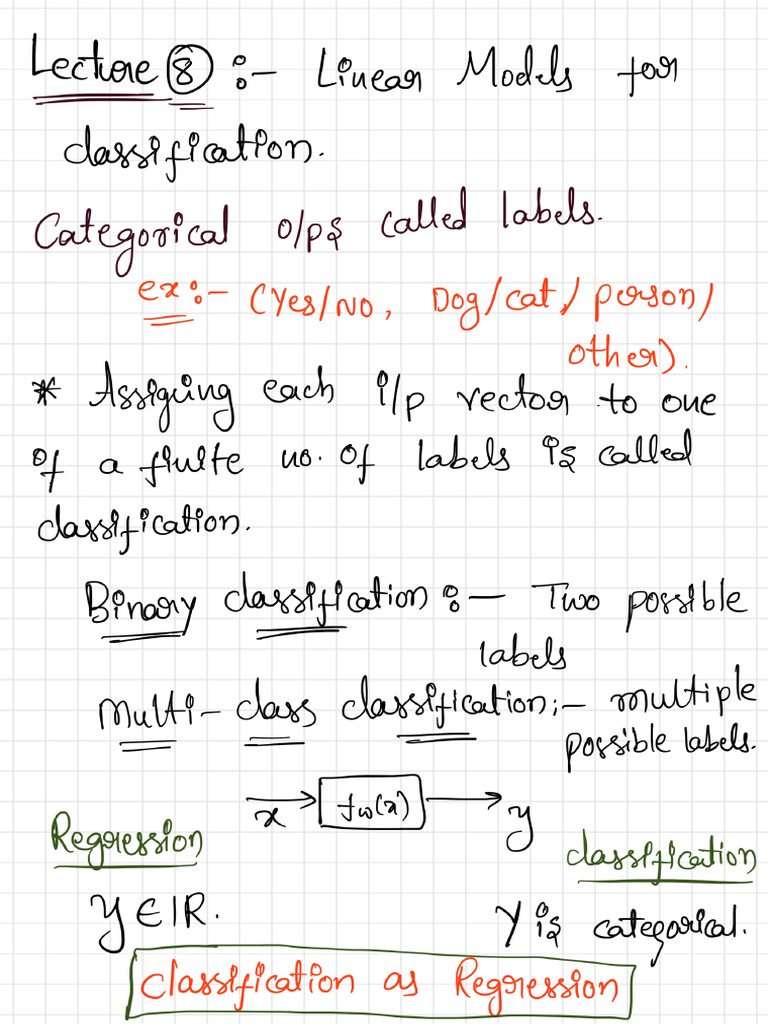 Lecture8-Linear Classification Models | PDF