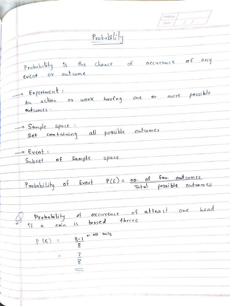 Probability Notes | PDF